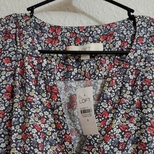 LOFT | Dresses | Long Folksy Dress By Loft With Floral Design | Poshmark